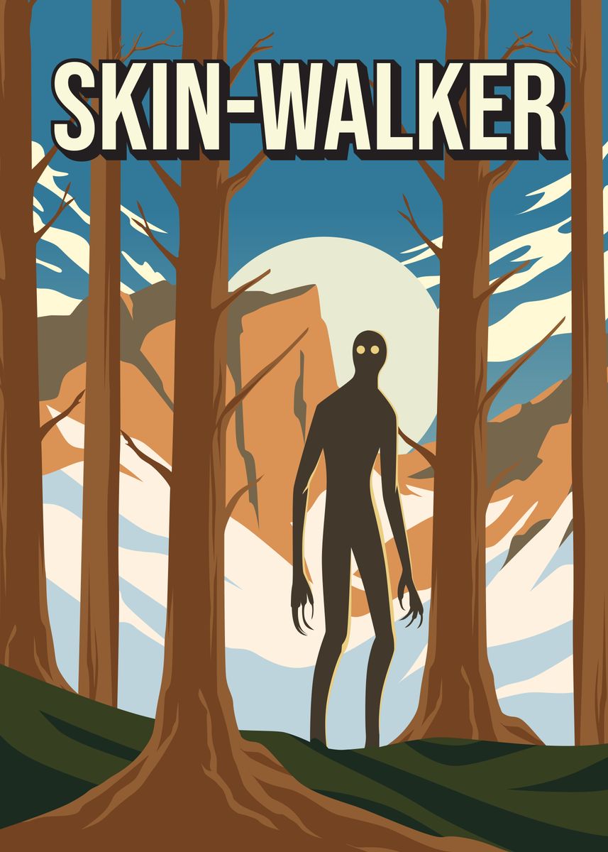 'Skinwalker Cryptid Monster Travel Poster' Poster, picture, metal print ...