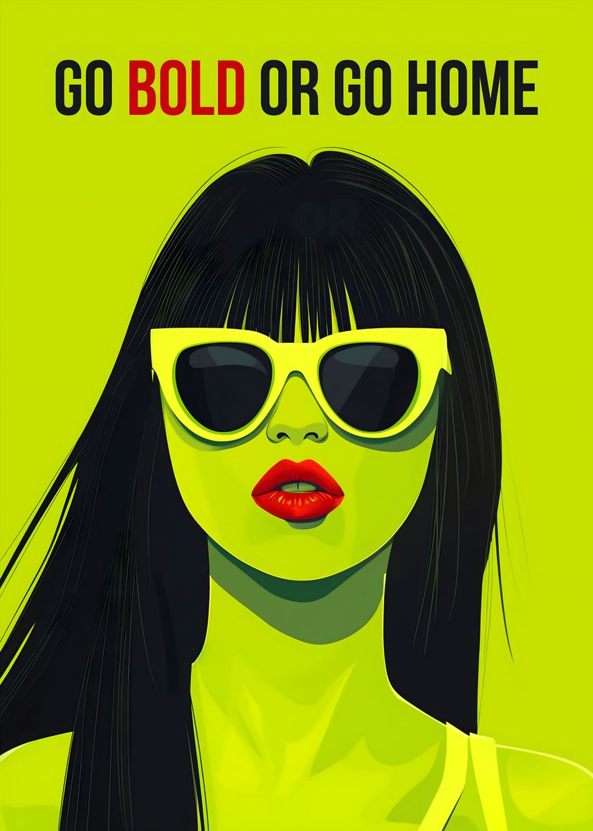 'Go Bold or Go Home Poster' Poster, picture, metal print, paint by ...