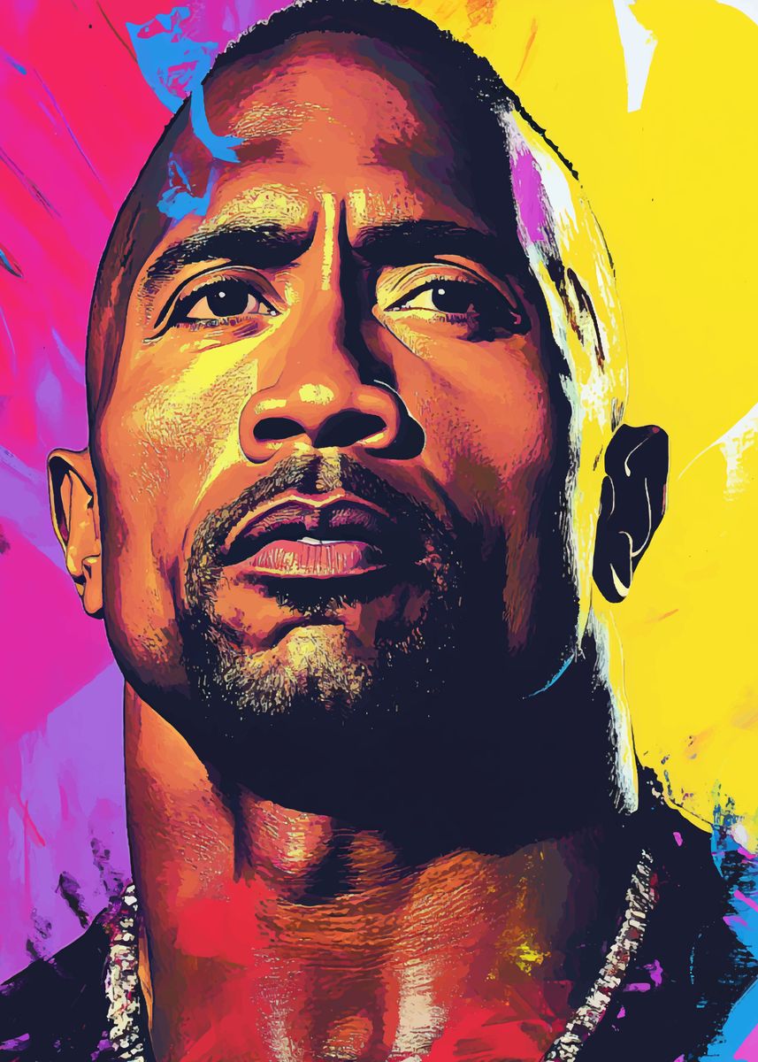 'Dwayne Johnson Portrait' Poster, picture, metal print, paint by sopo ...