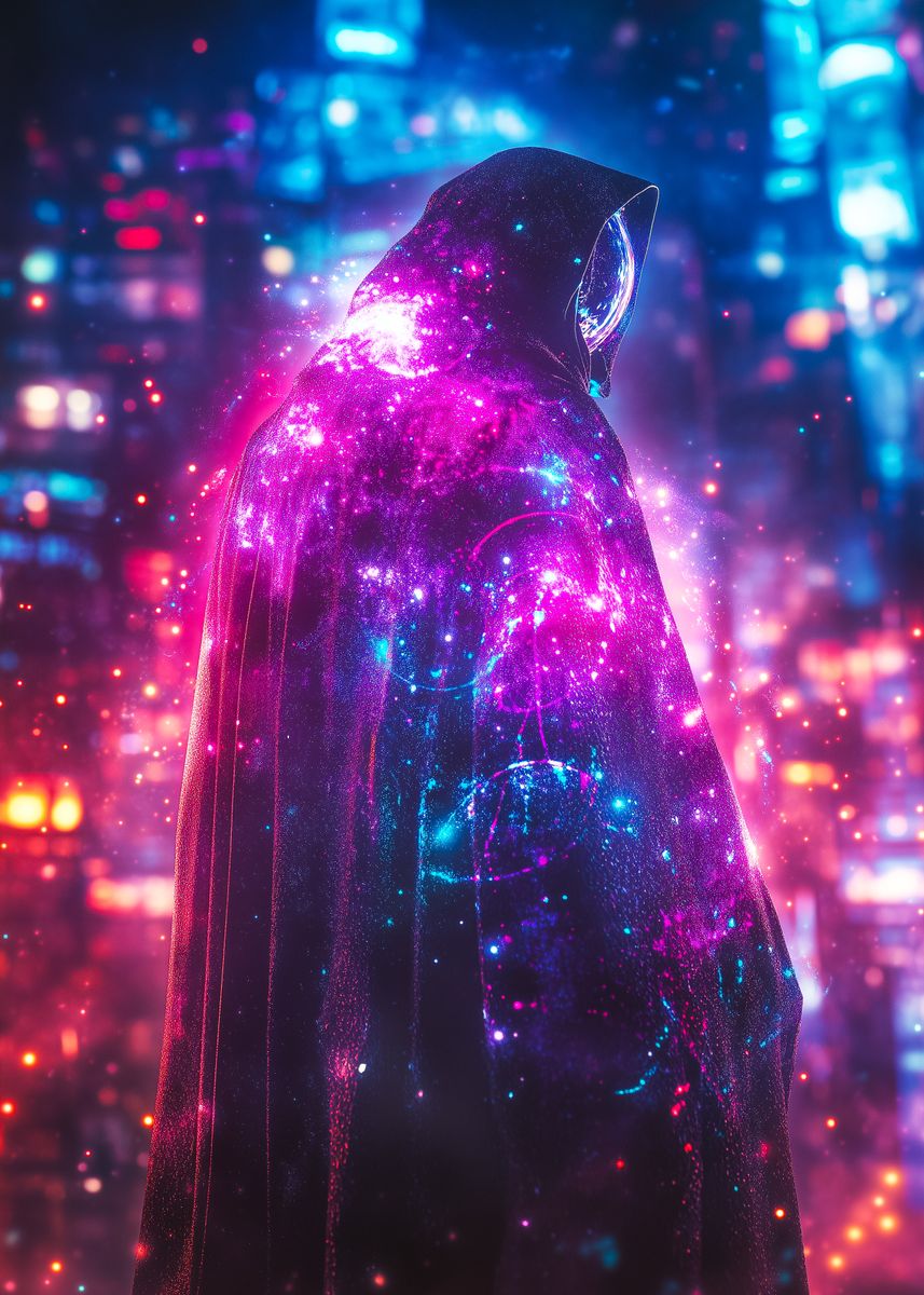 'Neon City Cloak' Poster, picture, metal print, paint by InterGalatica ...