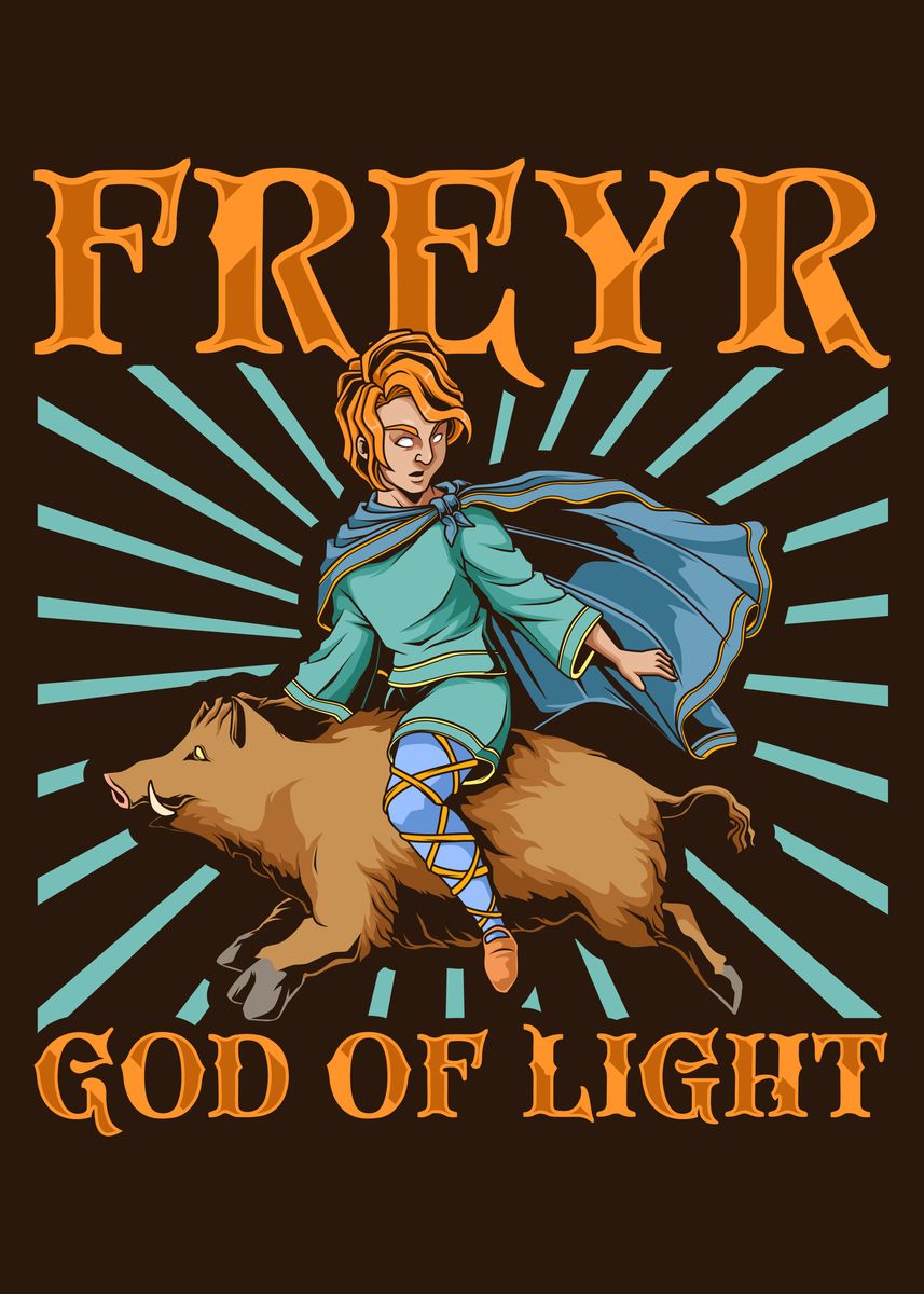 'Freyr God of Light' Poster, picture, metal print, paint by pixelbull ...