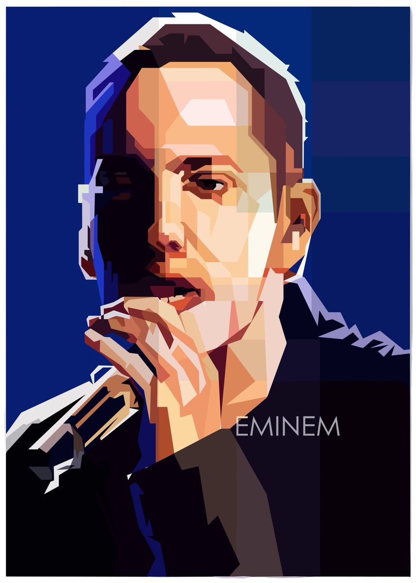 'Eminem Pop Art Portrait' Poster, picture, metal print, paint by Zalem ...