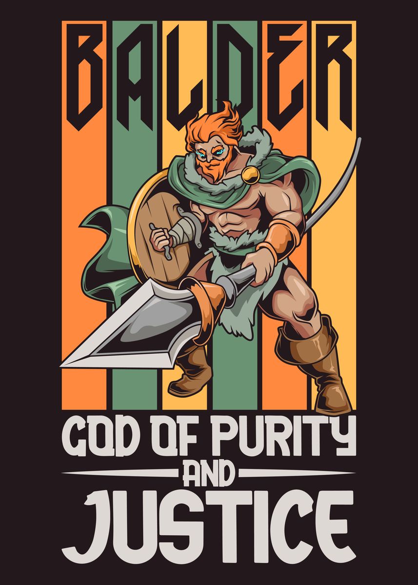 'Balder, God of Purity and Justice' Poster, picture, metal print, paint ...