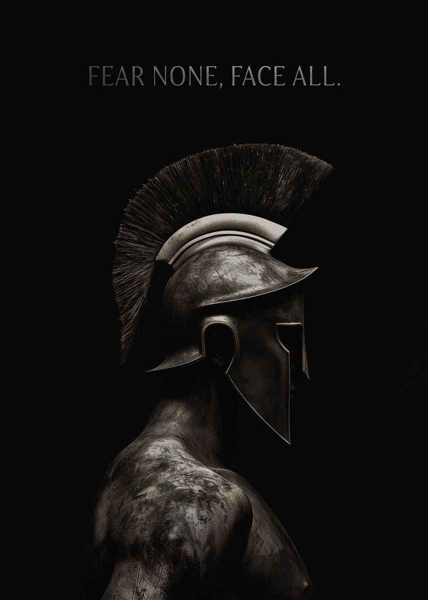 'Spartan Warrior Leonidas Quote' Poster, picture, metal print, paint by ...