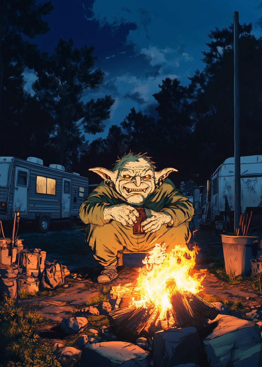 'Goblin Campfire' Poster, picture, metal print, paint by UltraIndigo ...