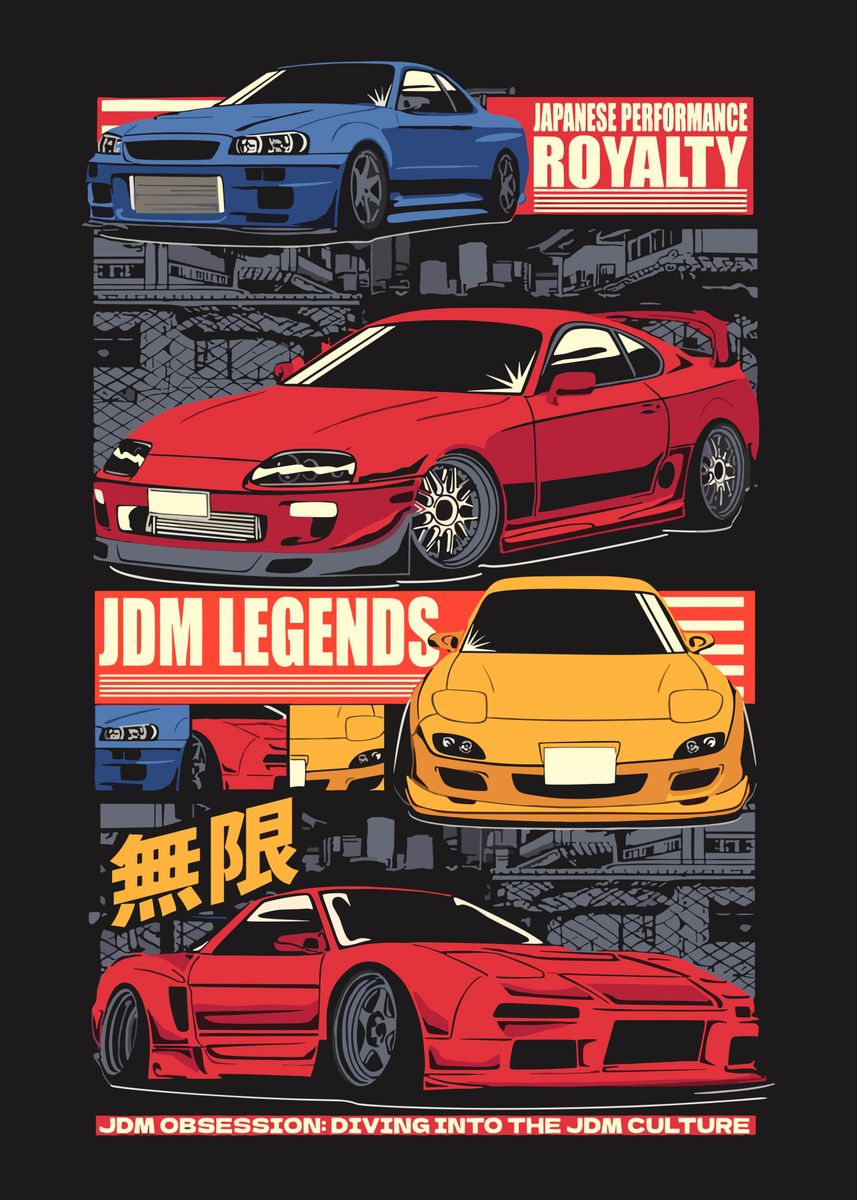 'JDM Legends Car Art' Poster, picture, metal print, paint by Pargoy Art ...