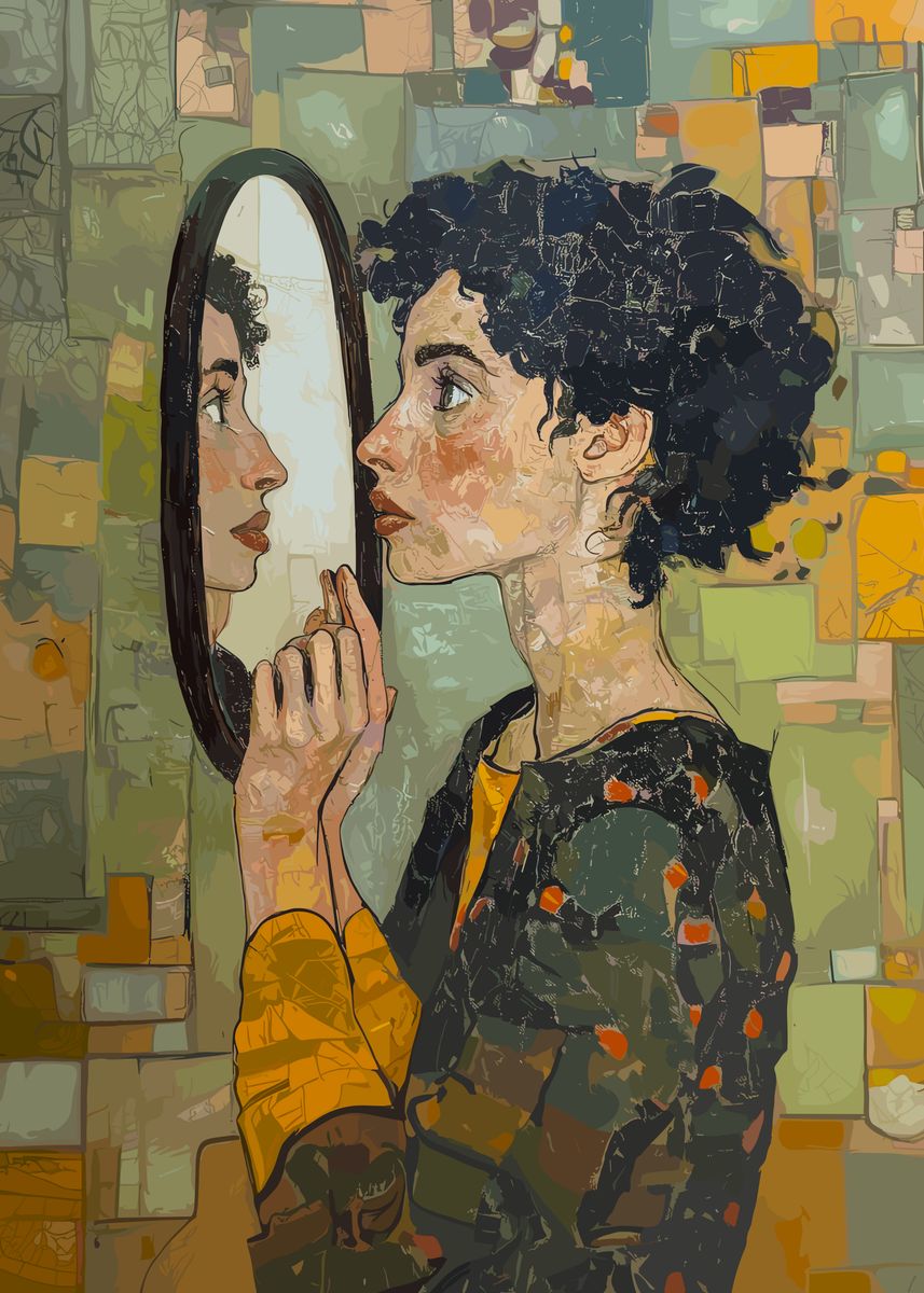 'Mirror Self Reflection' Poster, picture, metal print, paint by Omar ...