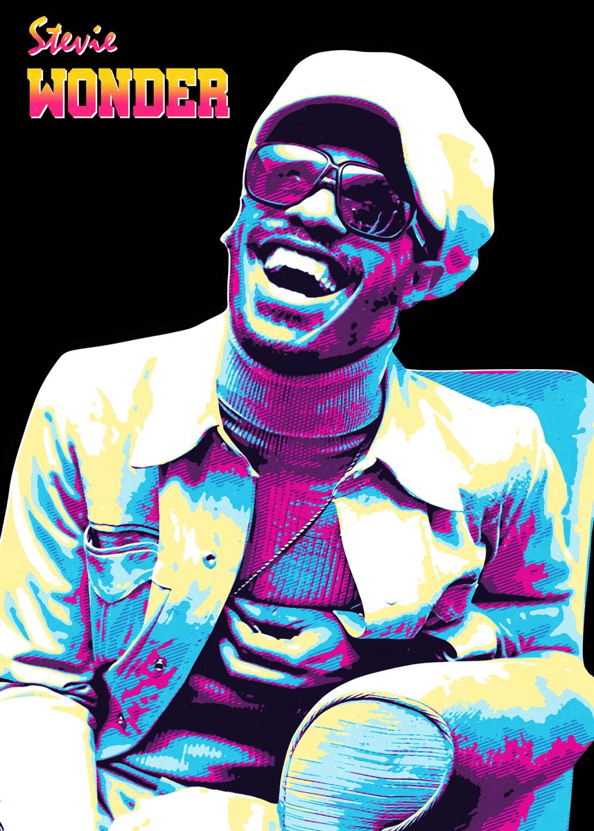 'Stevie Wonder' Poster, picture, metal print, paint by | Displate