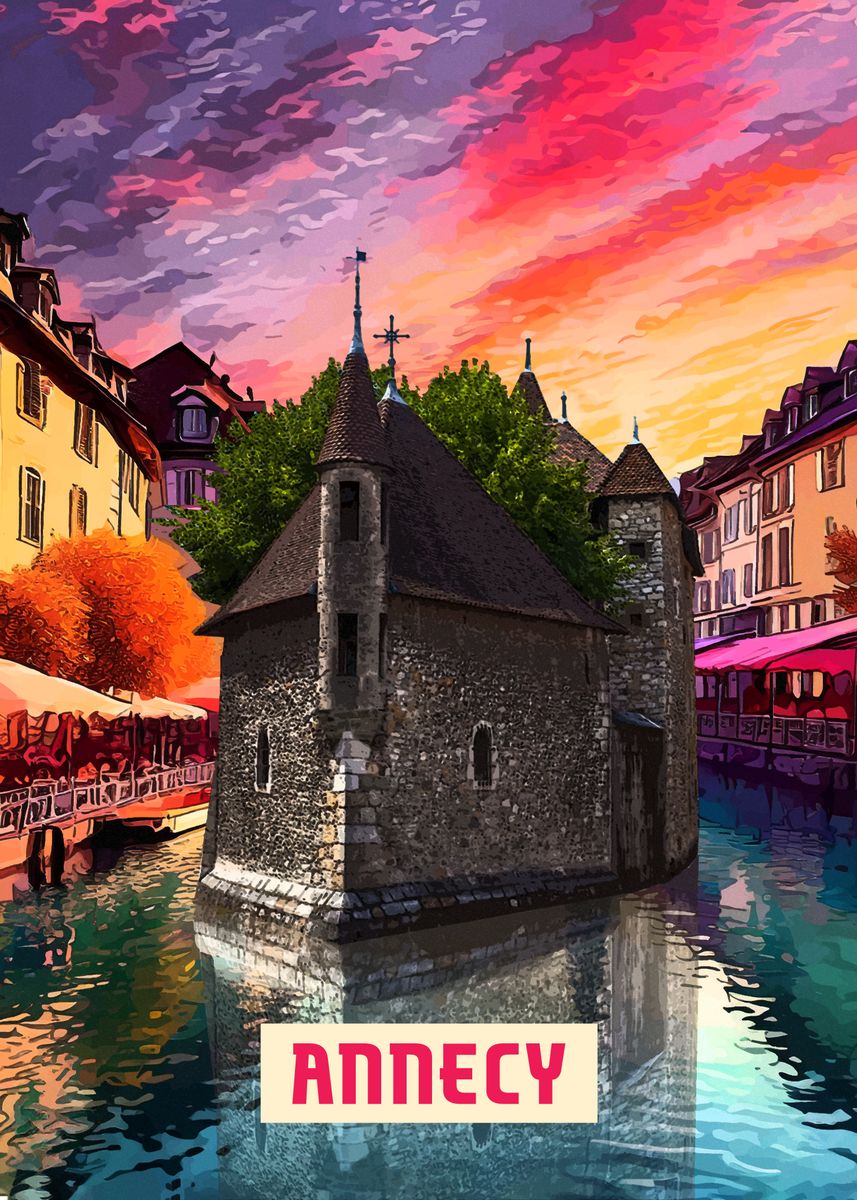'Annecy' Poster, picture, metal print, paint by Bo Kev | Displate