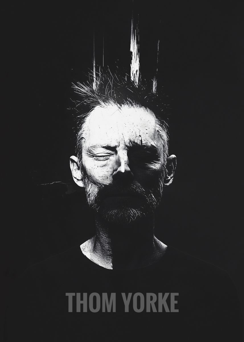 'Thom Yorke Portrait' Poster, picture, metal print, paint by Eo Designs ...