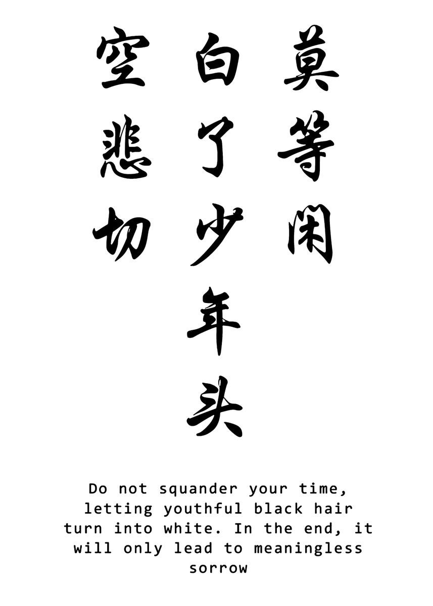'Chinese Calligraphy Quote' Poster, picture, metal print, paint by DNSM ...