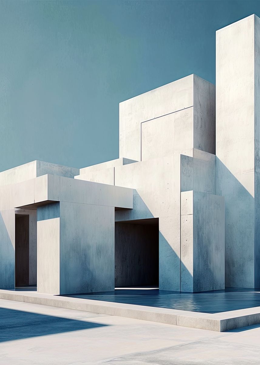 'Bauhaus Concrete Structure' Poster, picture, metal print, paint by ...