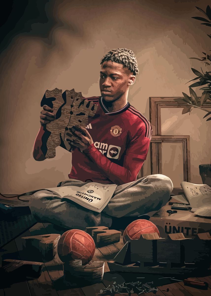 'Kobbie Mainoo' Poster, picture, metal print, paint by Sheshh | Displate