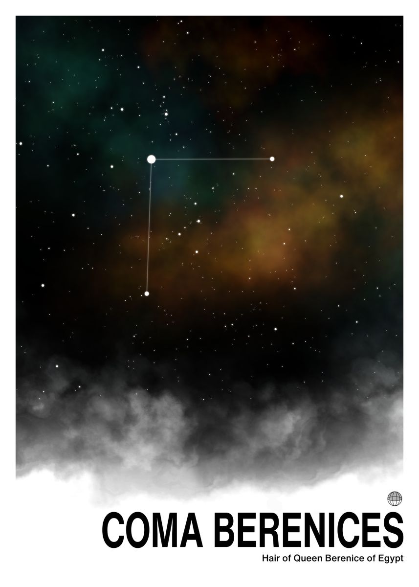 'Coma Berenices Constellation' Poster, picture, metal print, paint by ...
