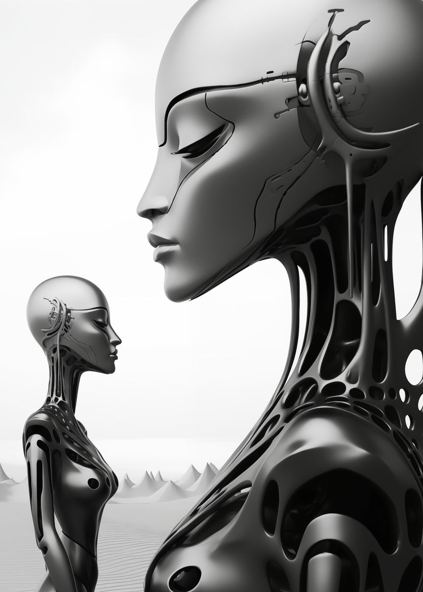 'Cyberpunk Androids' Poster, picture, metal print, paint by Michael ...