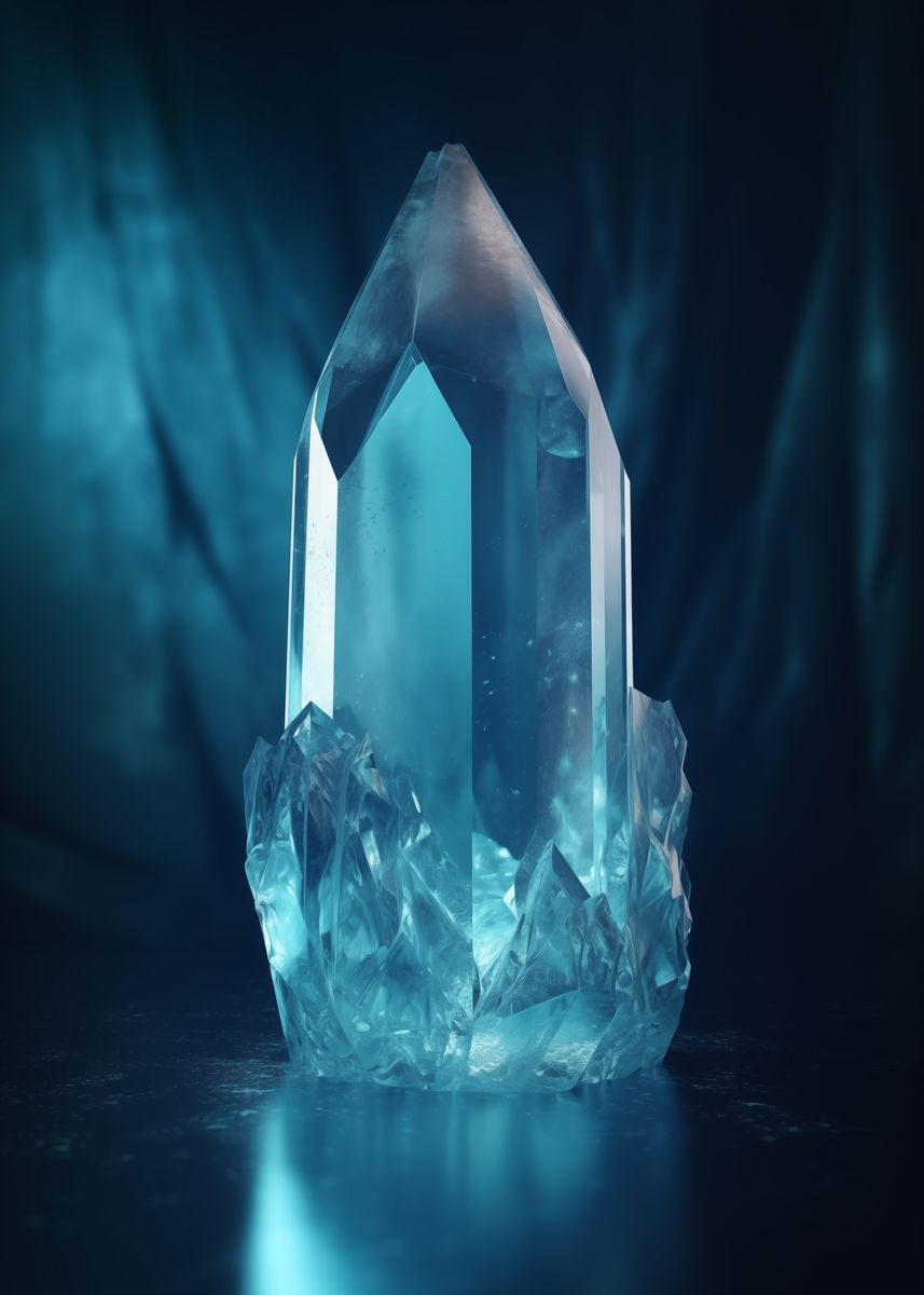 'Aquamarine Crystal Shard' Poster, picture, metal print, paint by Vfx ...