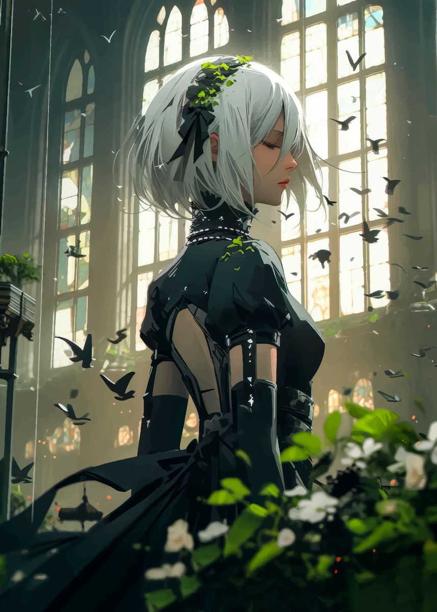 '2B nier automata' Poster, picture, metal print, paint by nadifaarin ...