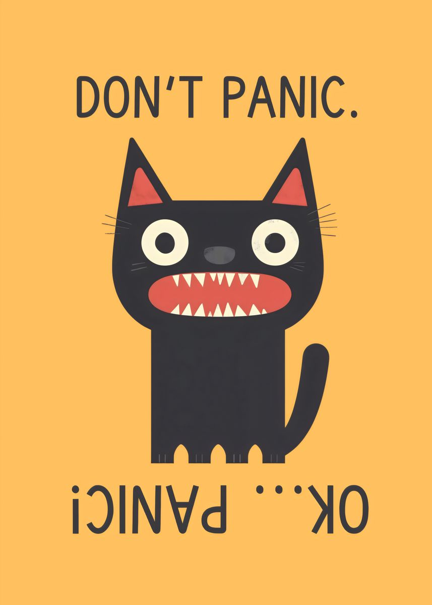 'Don't Panic Poster' Poster, picture, metal print, paint by ColoursByAlex | Displate