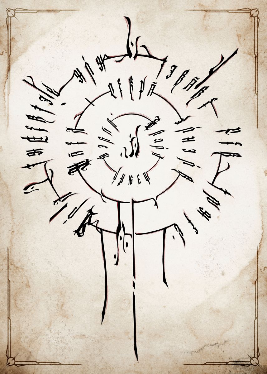 'Infernal Script' Poster, picture, metal print, paint by Dungeons and ...