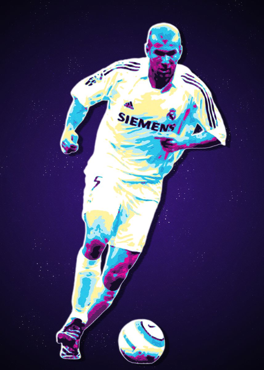 'Zidane Football Art' Poster, picture, metal print, paint by SOLIK ...