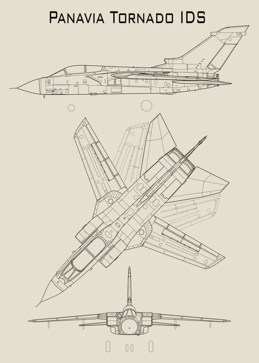 'Panavia Tornado IDS Blueprint' Poster, picture, metal print, paint by ...