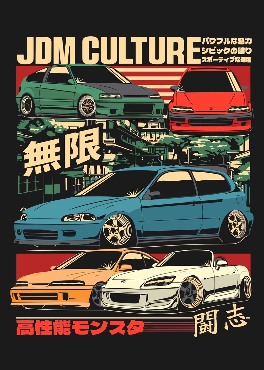'JDM Culture Honda Cars' Poster, picture, metal print, paint by Pargoy ...