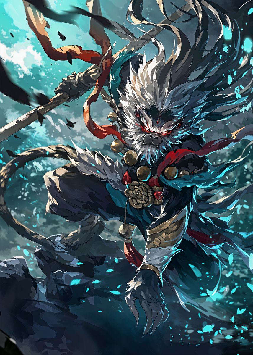 'Wukong Monkey King Digital Art' Poster, picture, metal print, paint by ...