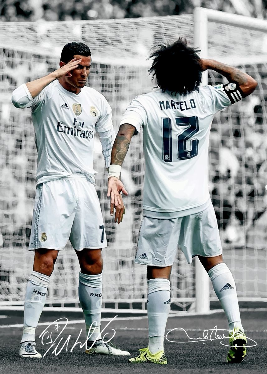 'Ronaldo & Marcelo Celebration' Poster, picture, metal print, paint by ...