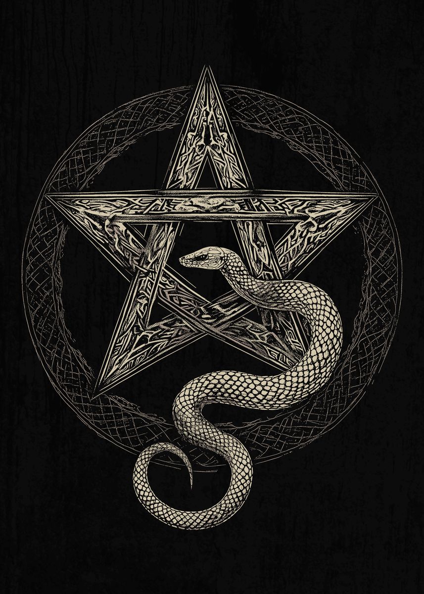 'Pentagram Snake' Poster, picture, metal print, paint by pixelbull ...