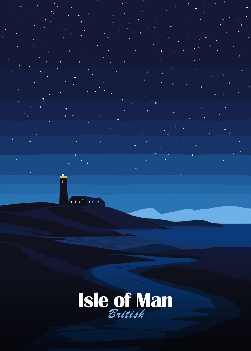'Isle of Man Night Landscape' Poster, picture, metal print, paint by ...
