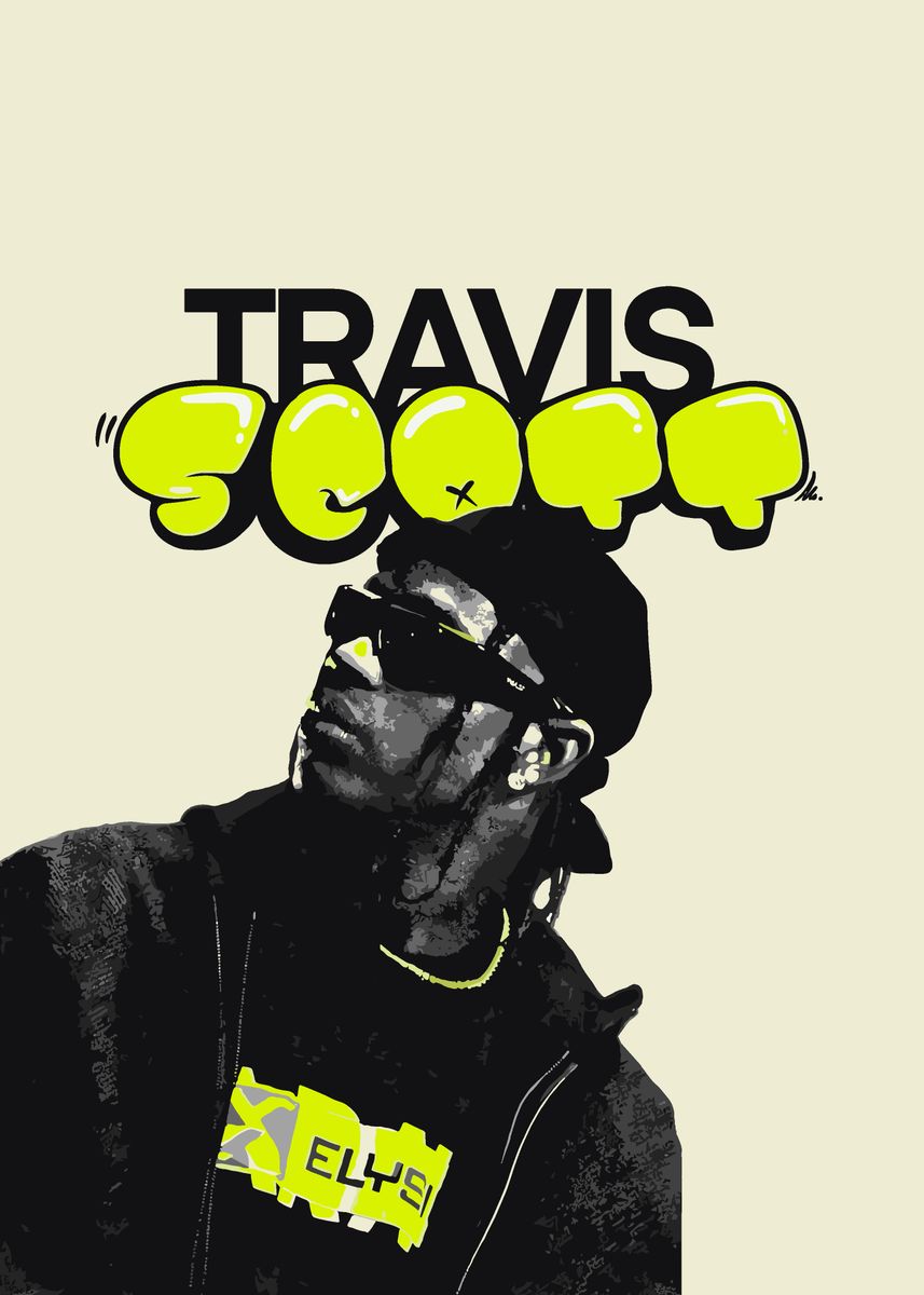 'Travis Scott Portrait' Poster, picture, metal print, paint by ...