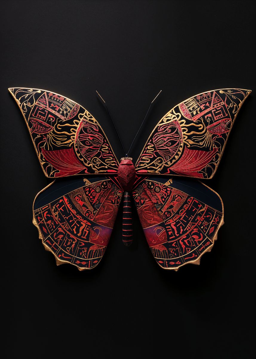 'Intricate Butterfly Art' Poster, picture, metal print, paint by ...