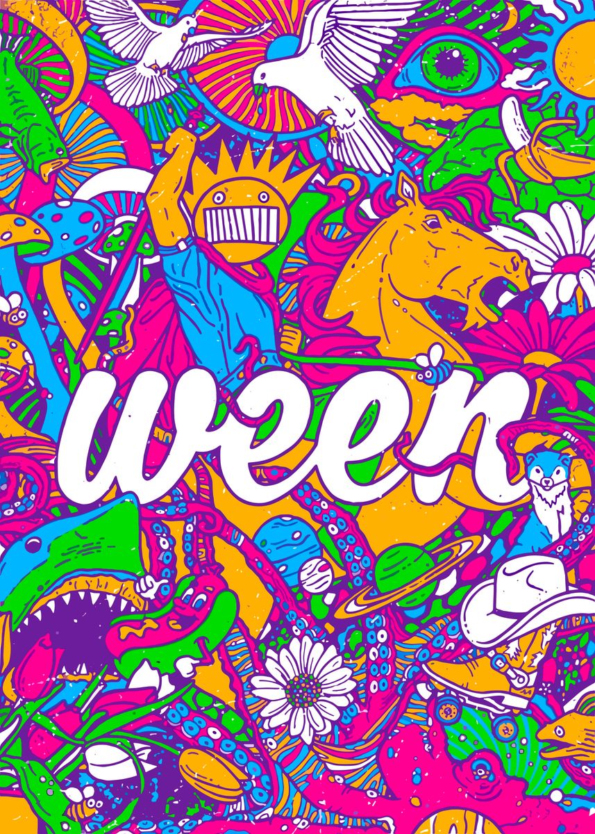 'Ween Psychedelic Art' Poster, picture, metal print, paint by Bendrat ...