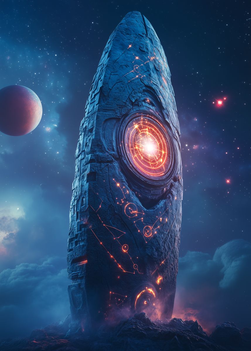 'Ancient Space Monolith' Poster, picture, metal print, paint by ...