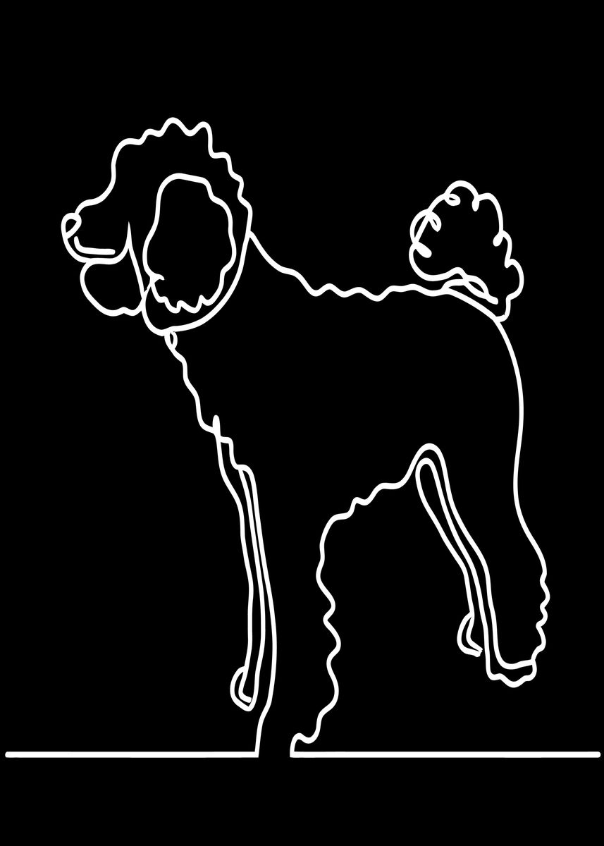 'Poodle Line Art' Poster, picture, metal print, paint by Mindlines ...