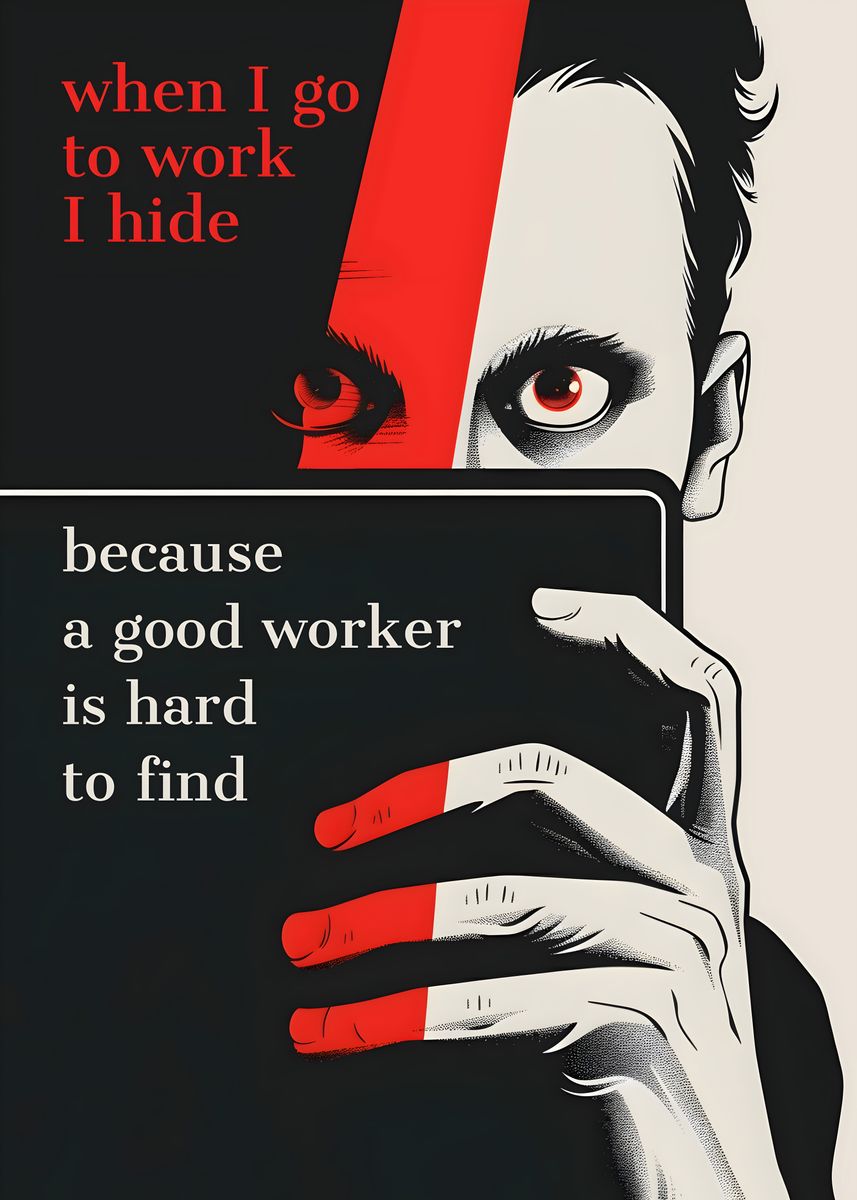 'Good Worker Poster' Poster, picture, metal print, paint by ...