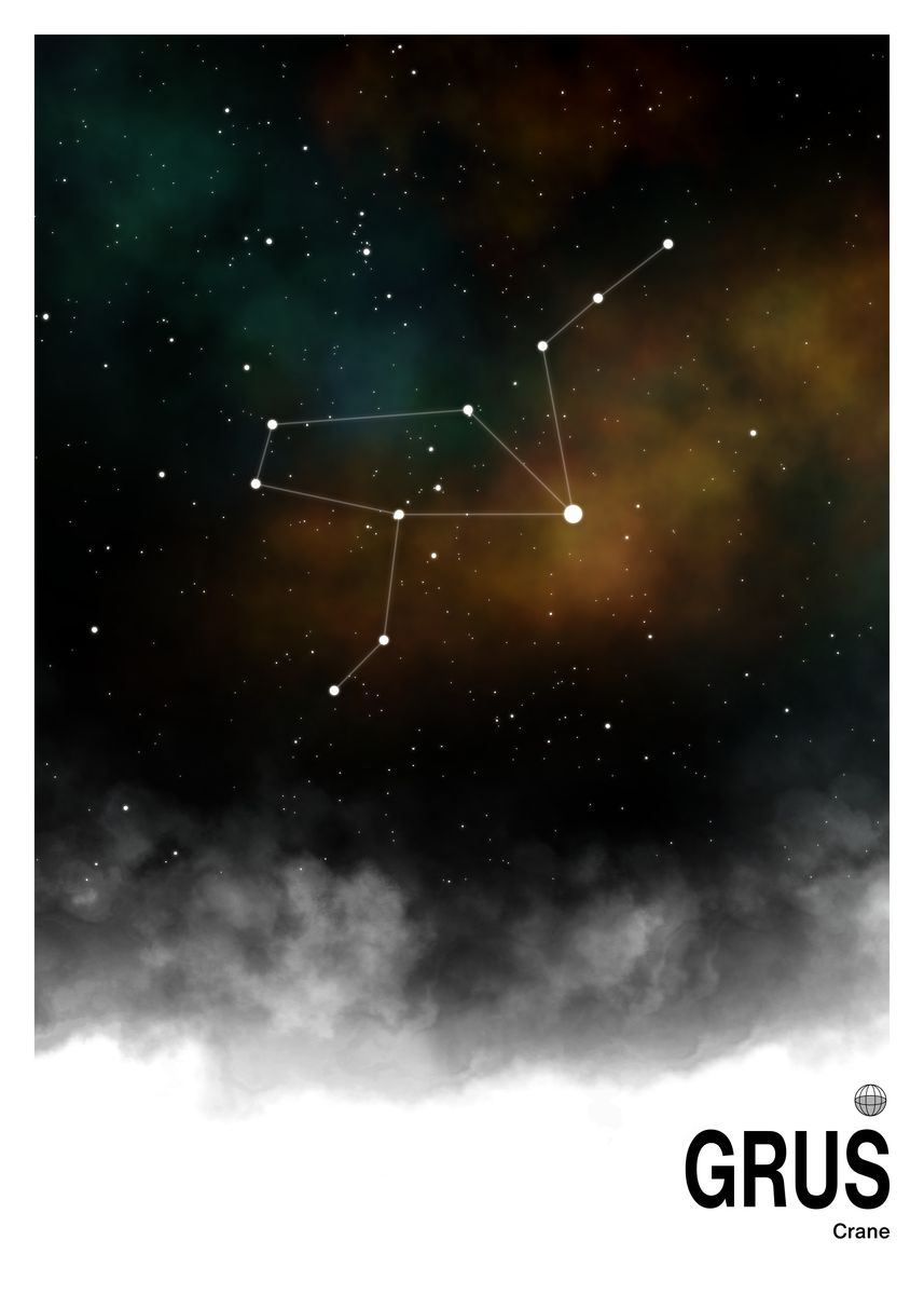 'Grus Constellation' Poster, picture, metal print, paint by Creatify ...