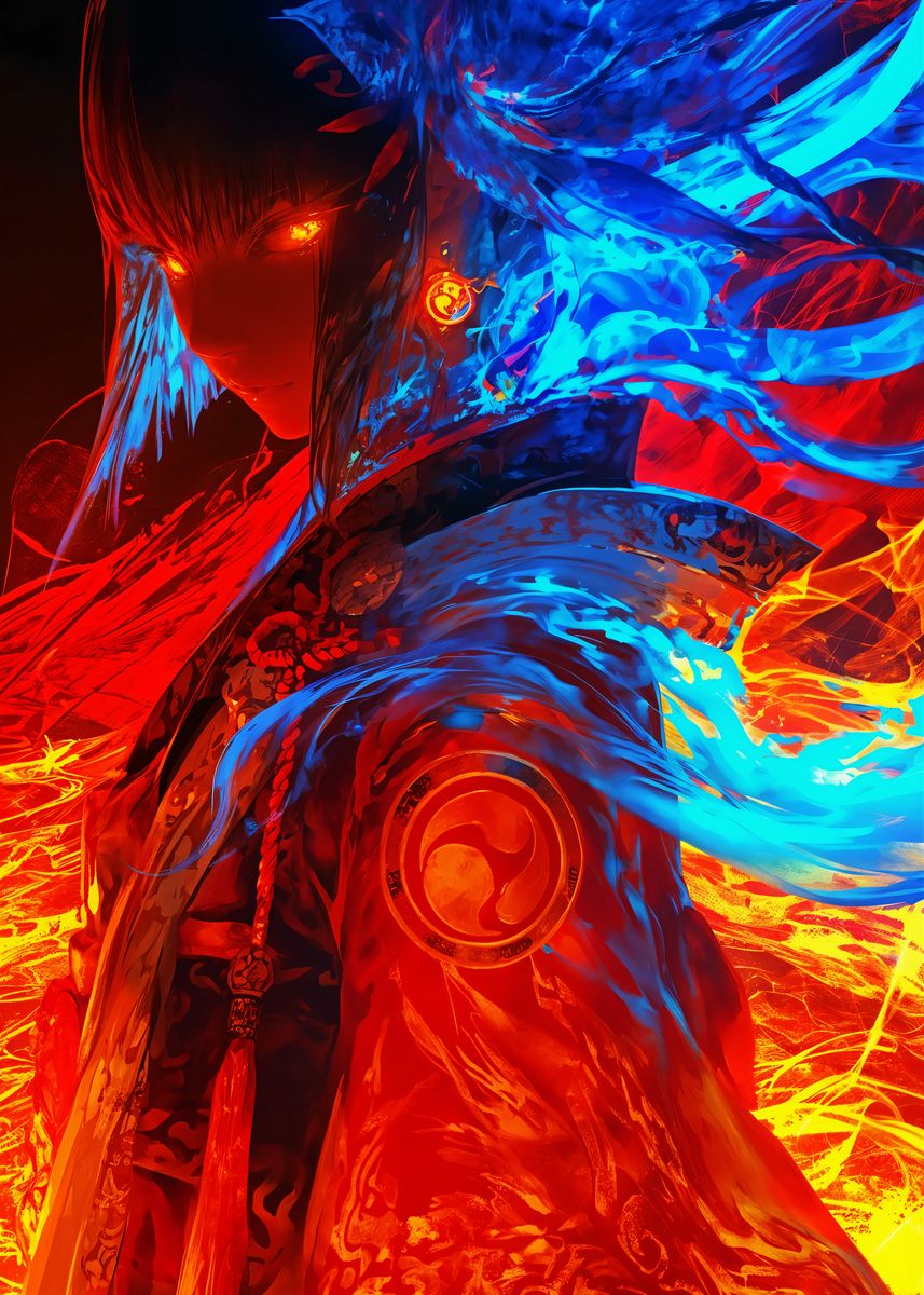 'Fire Princess' Poster, picture, metal print, paint by ...