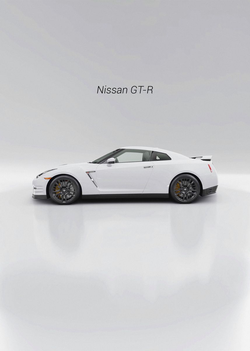 'Nissan GT-R' Poster, picture, metal print, paint by One Line Artist ...