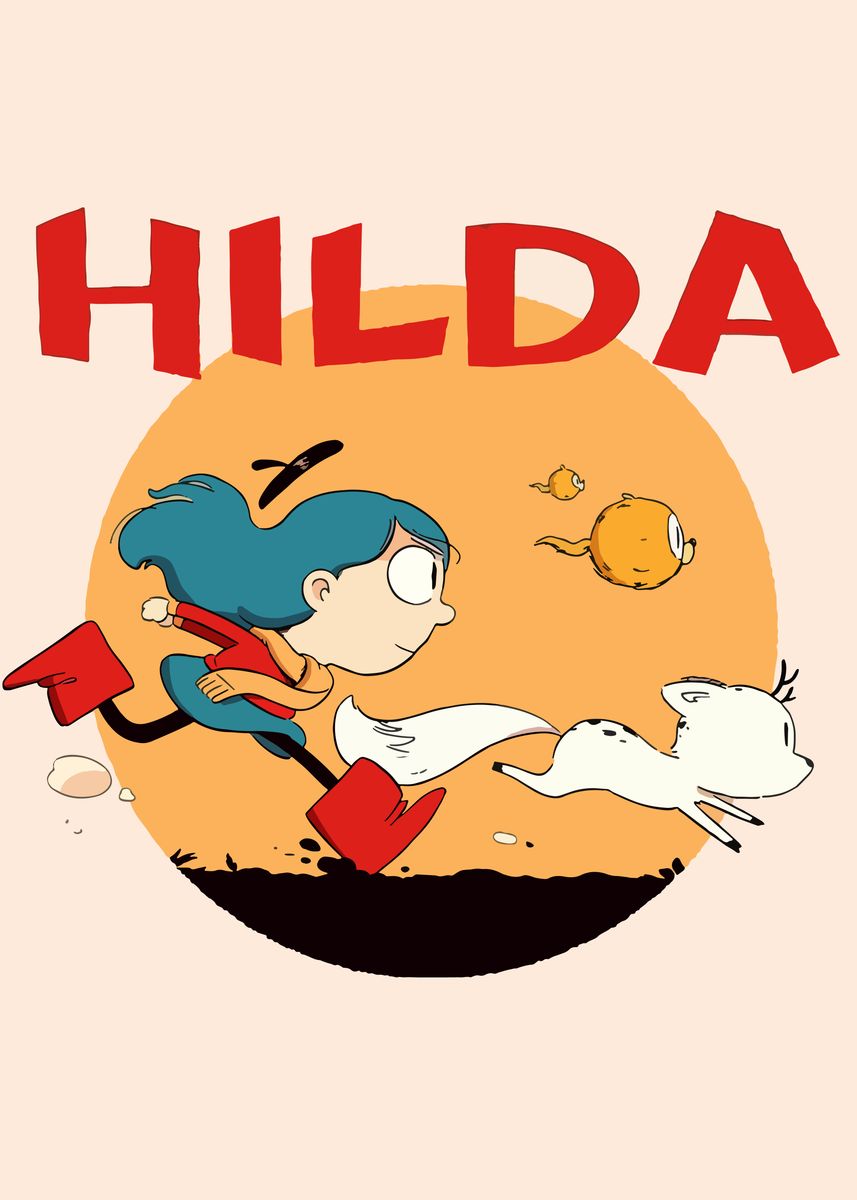 'Hilda Cartoon Illustration' Poster, picture, metal print, paint by ...