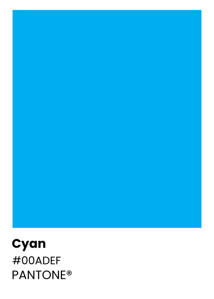 'Cyan Color Swatch' Poster, picture, metal print, paint by Metal Wonder ...