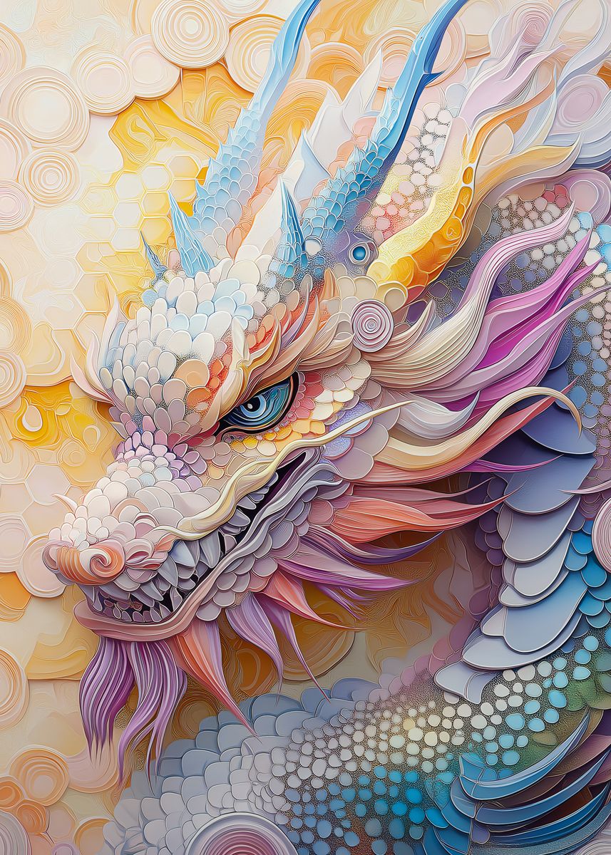 'Paper Dragon Art' Poster, picture, metal print, paint by Eo Designs ...