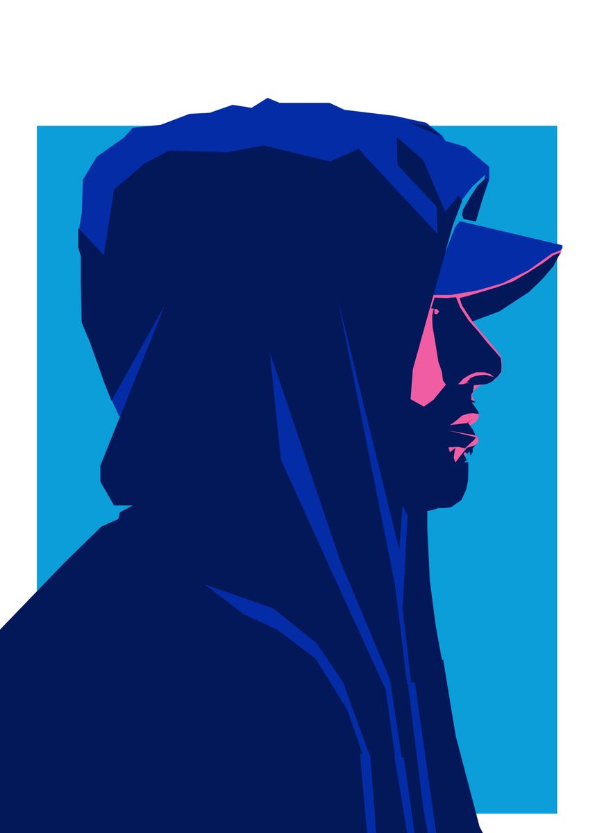 'Eminem Pop Art Silhouette' Poster, picture, metal print, paint by ...