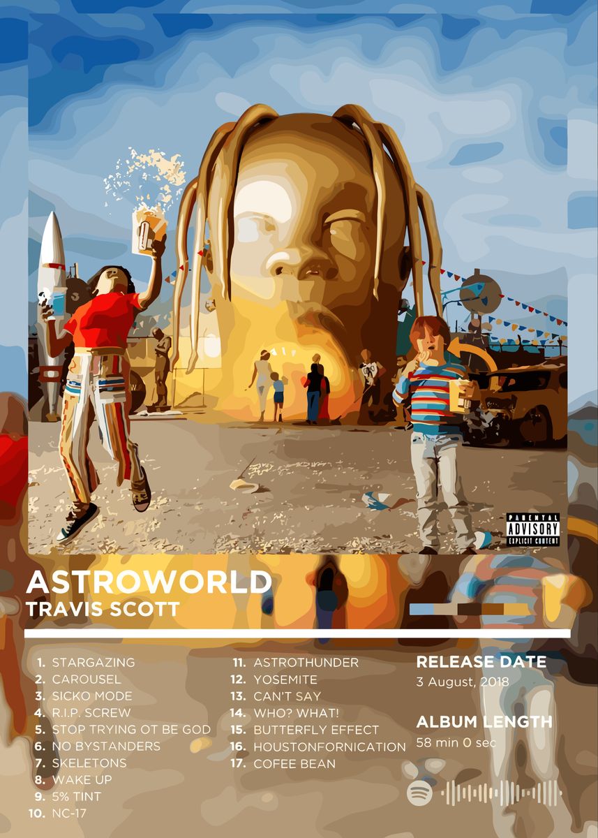 'Travis Scott Astroworld' Poster, picture, metal print, paint by ...