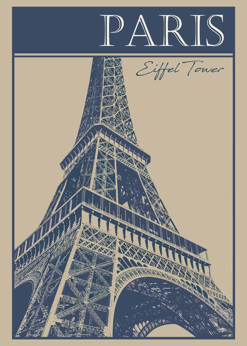 'Paris Eiffel Tower Poster' Poster, picture, metal print, paint by Nick ...