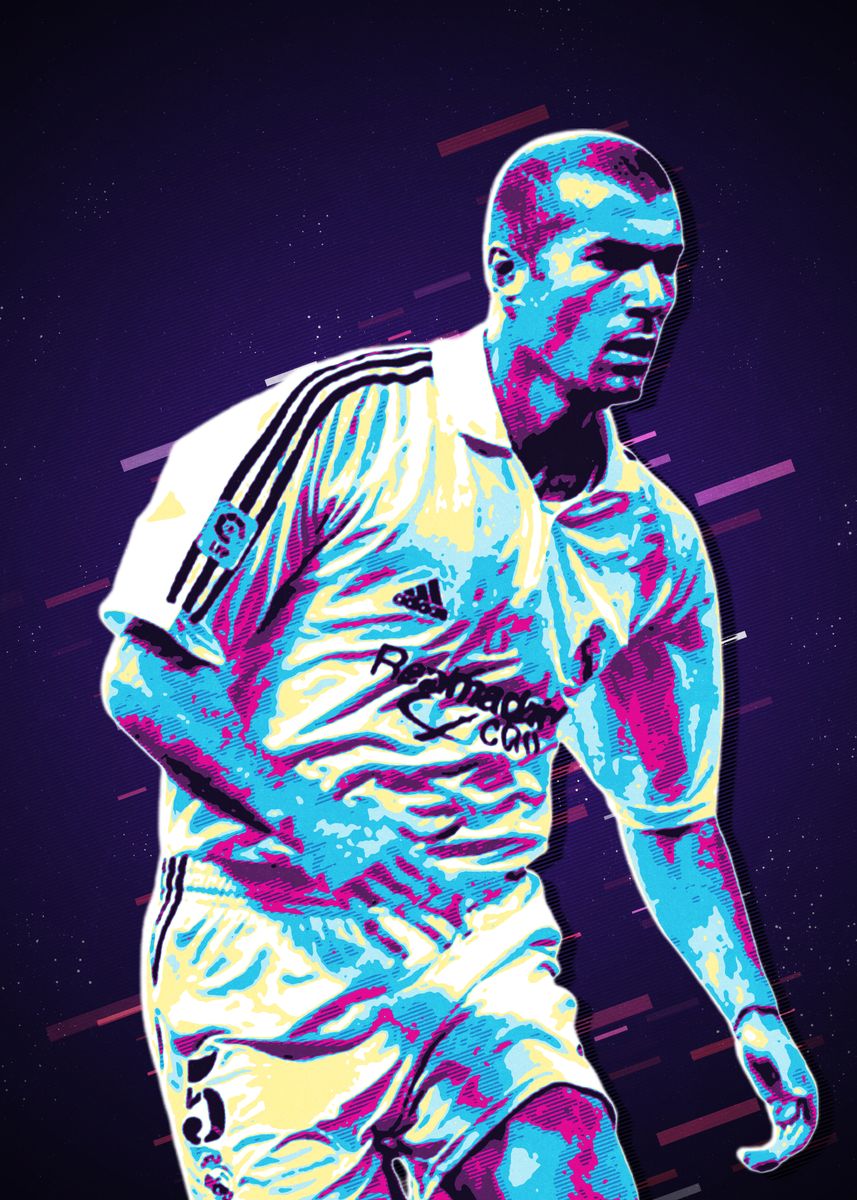 'Zidane Retro Art' Poster, picture, metal print, paint by SOLIK ABDULAH ...