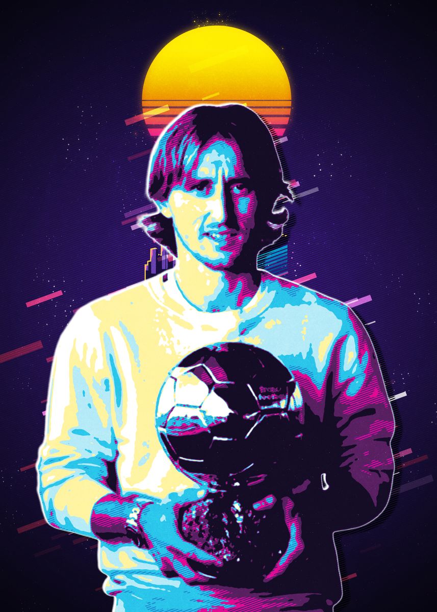 'Luka Modric Retro Art' Poster, picture, metal print, paint by Nusi uci ...