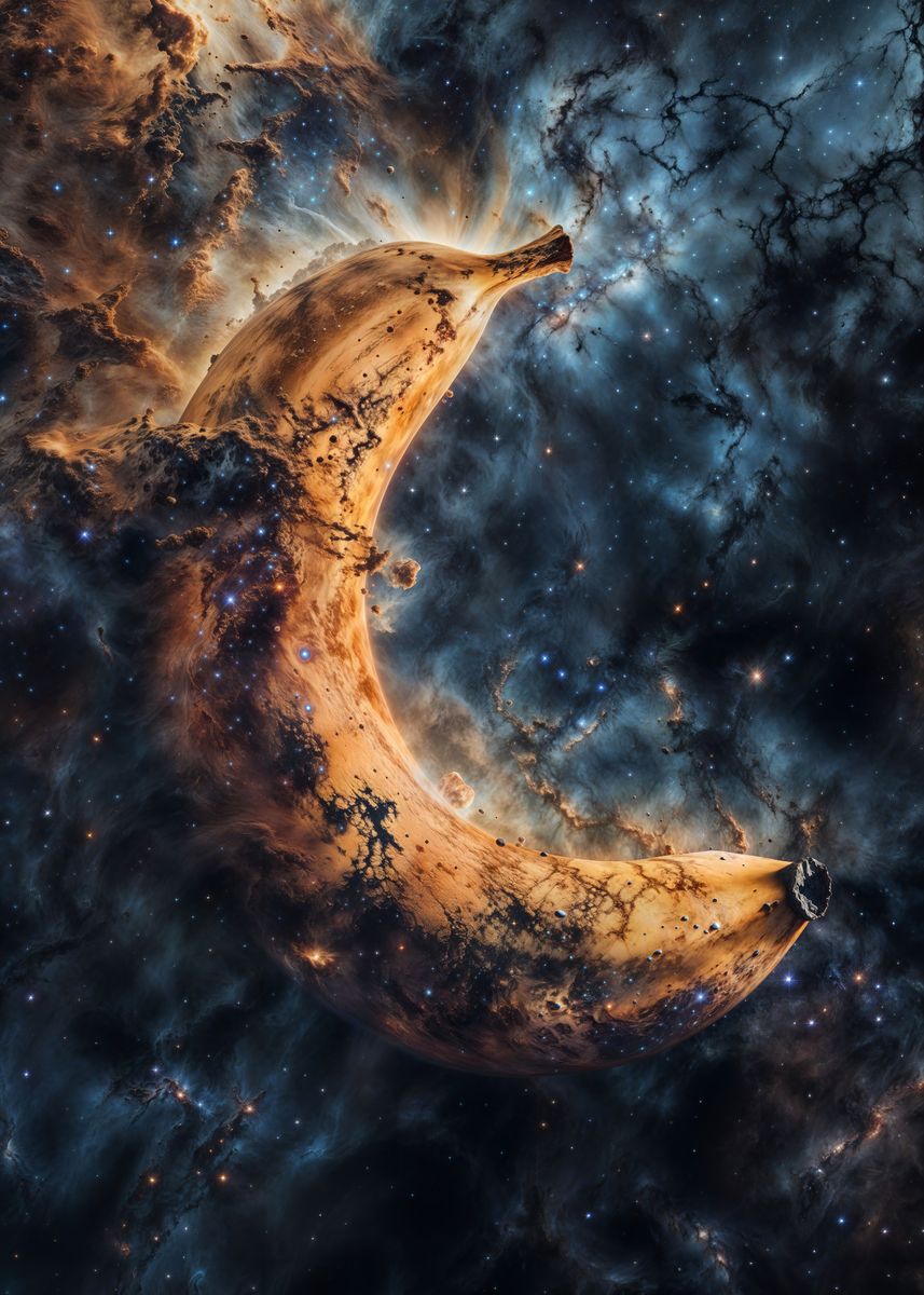 'Space Nebula Banana' Poster, picture, metal print, paint by HyperArt ...