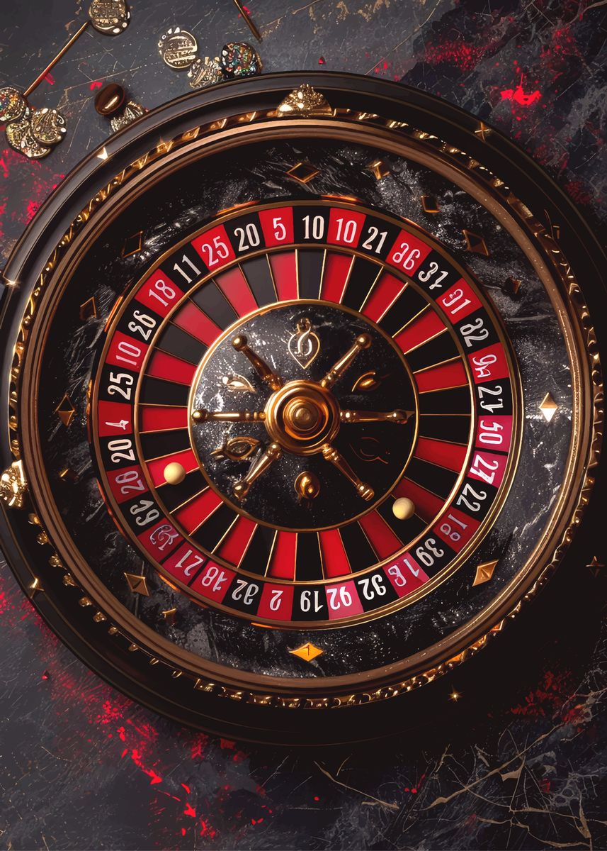 'Roulette Wheel Close-Up' Poster, picture, metal print, paint by ...