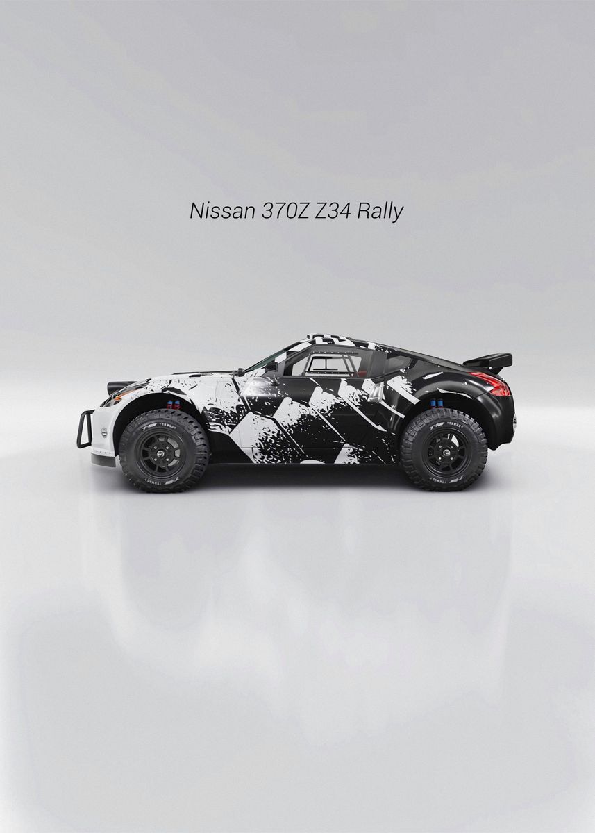 'Nissan 370Z Z34 Rally' Poster, picture, metal print, paint by One Line ...